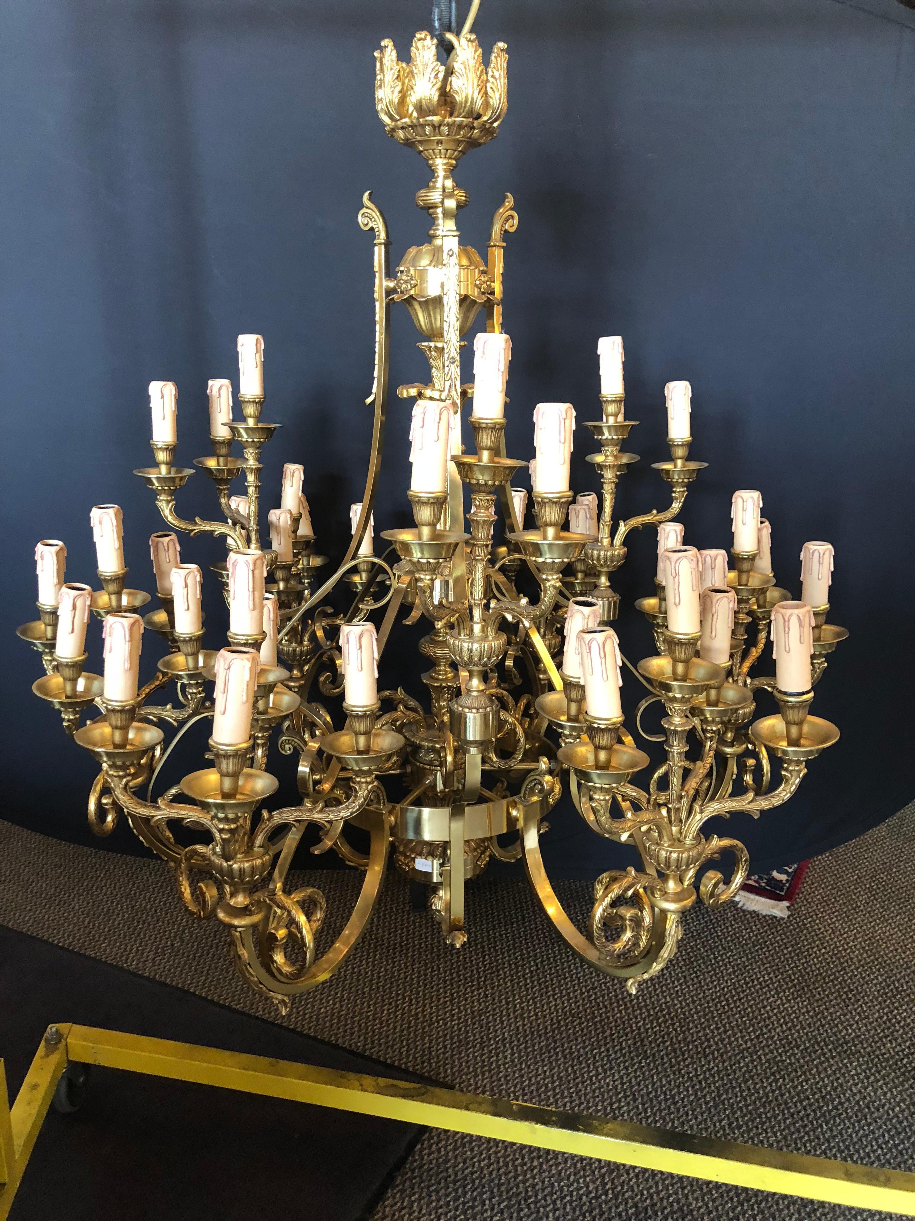 Monumental Bronze Thirty-Nine-Light Baroque Chandelier For Sale at ...