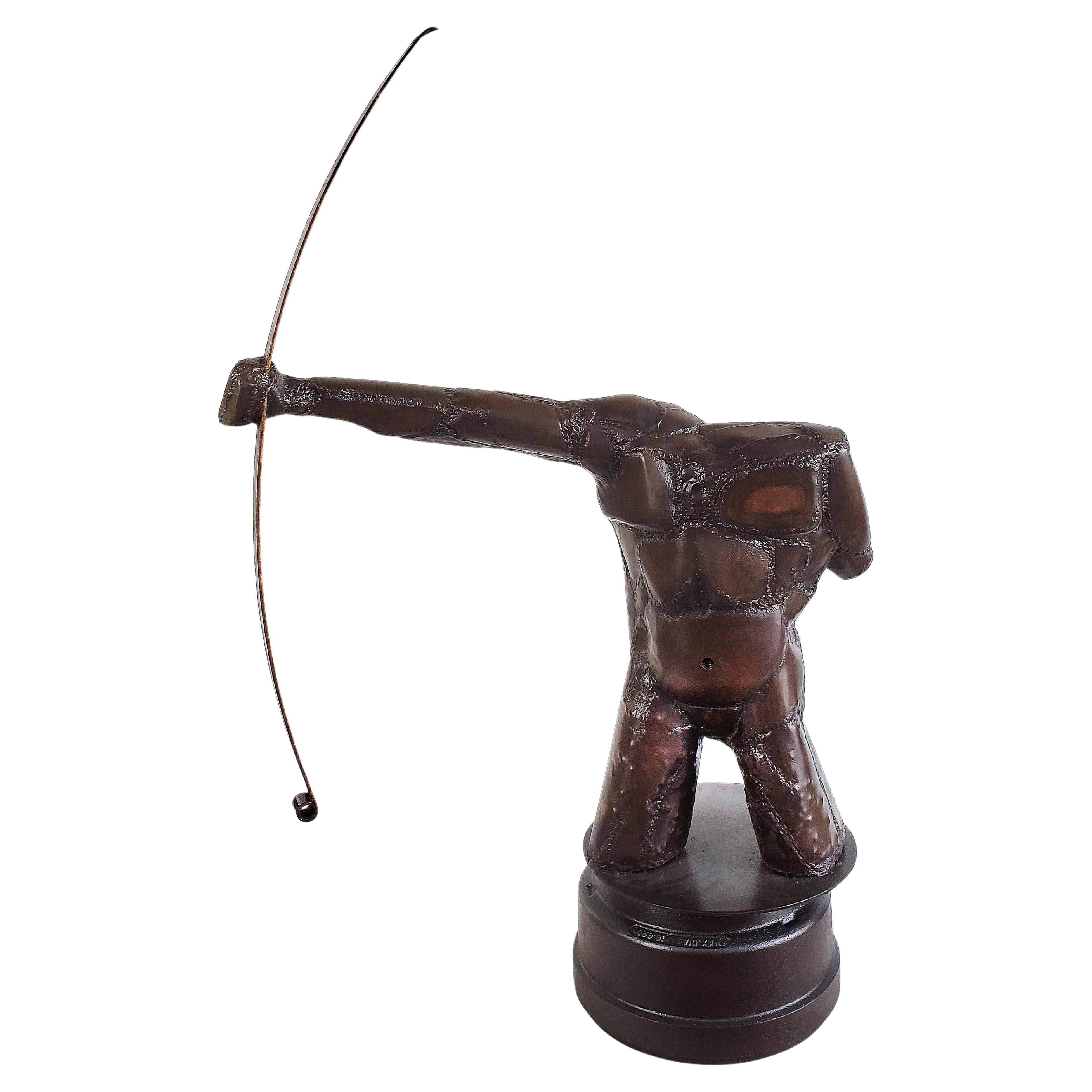 Overscale Brutalist Torch-Cut Cattail Sculpture Attributed to Curtis ...