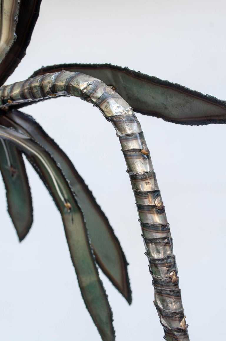 Monumental Brutalist Torch Welded Metal Palm Tree Sculpture For Sale at ...