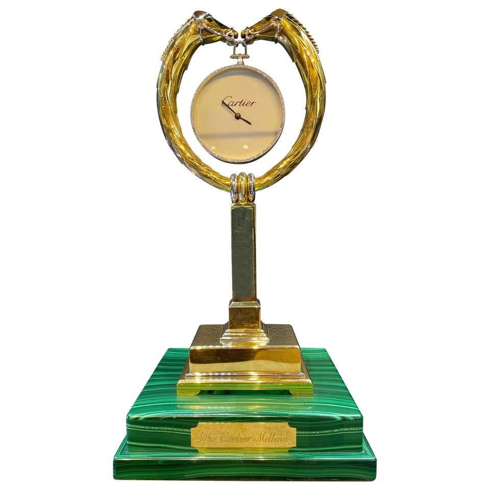 Monumental Cartier Gold Horse Trophy Clock, "The Cartier Million" For ...