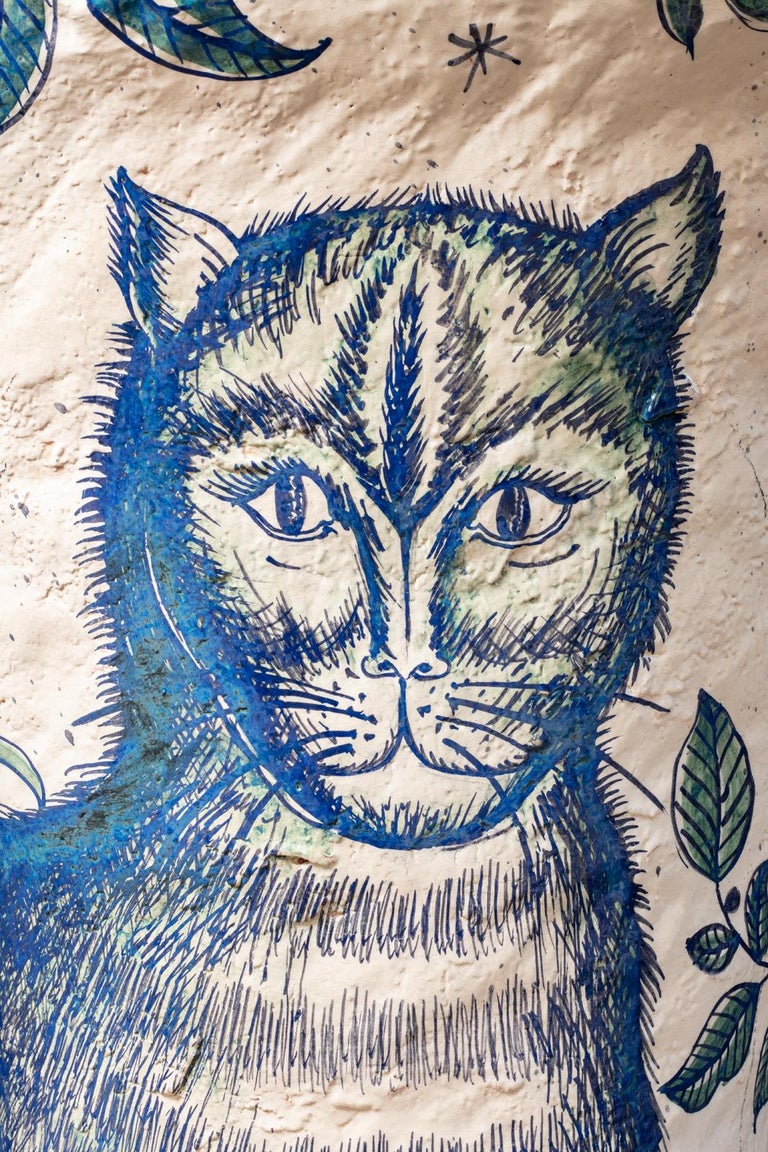 Monumental Ceramic Vase with a Cat Decoration by Jerôme Galvin, 2020 ...