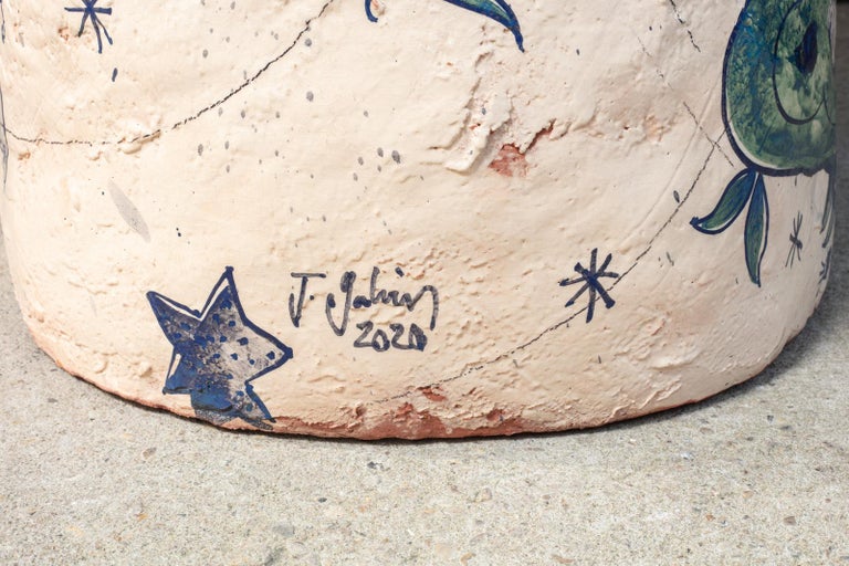 Monumental Ceramic Vase with a Cat Decoration by Jerôme Galvin, 2020 ...