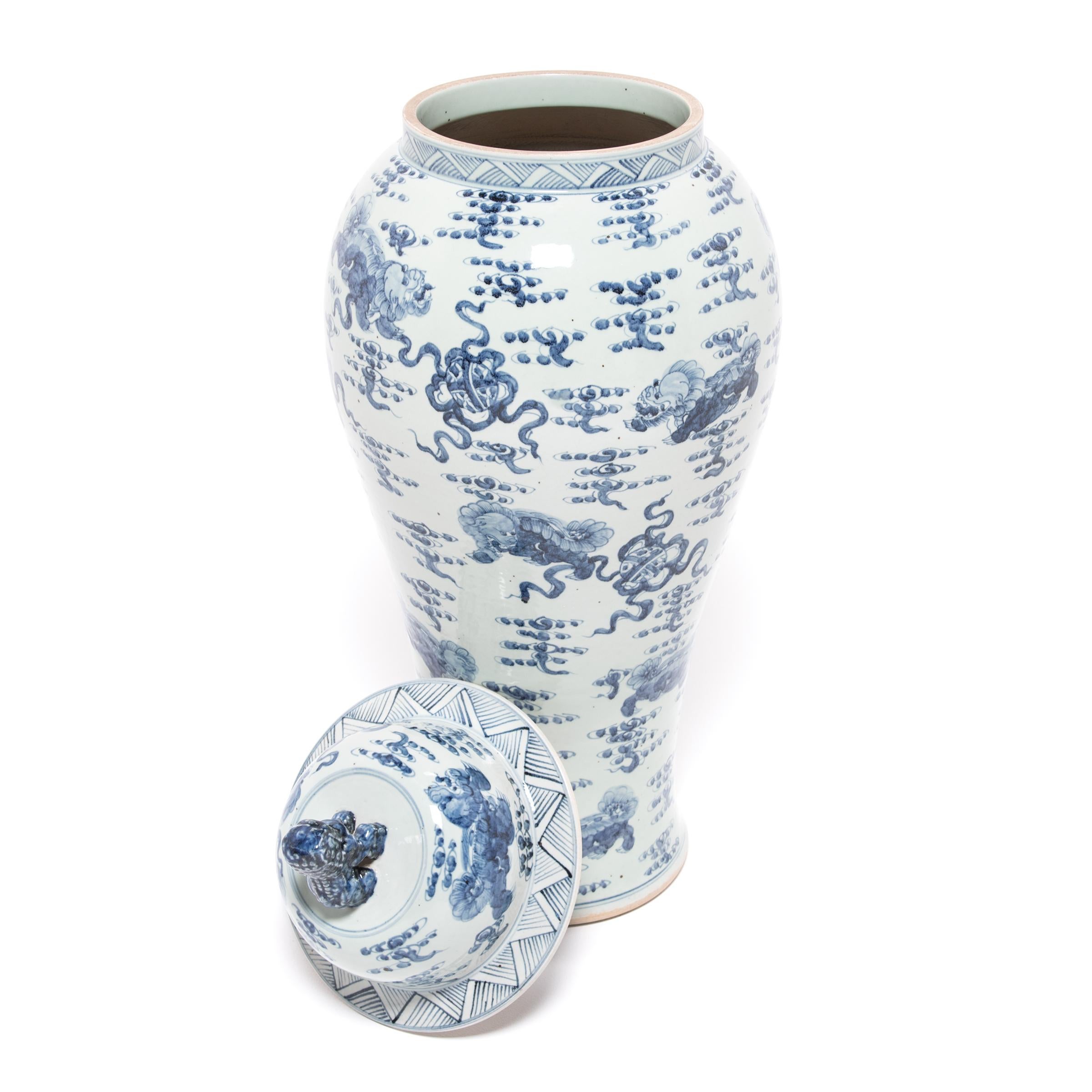 Monumental Chinese Blue and White Qilin Baluster Jar at 1stDibs