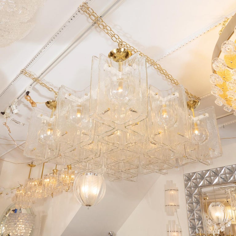 Monumental Clear Glass Intersecting Fixture at 1stDibs