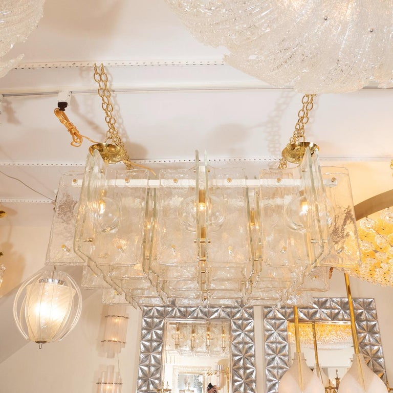 Monumental Clear Glass Intersecting Fixture at 1stDibs