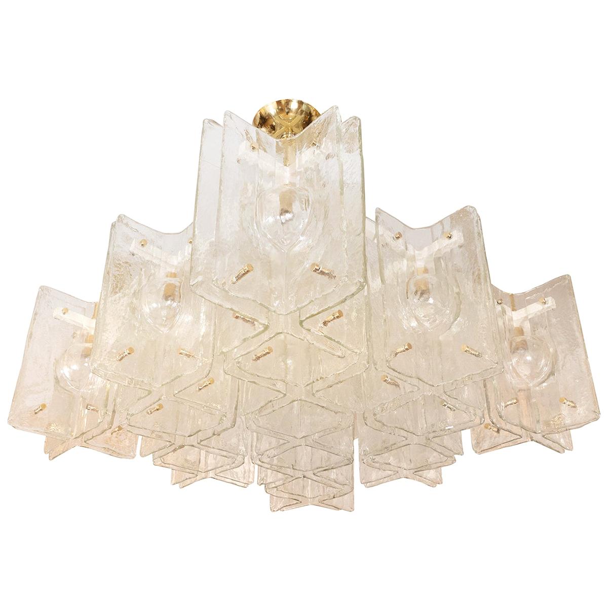 Monumental Clear Glass Intersecting Fixture at 1stDibs