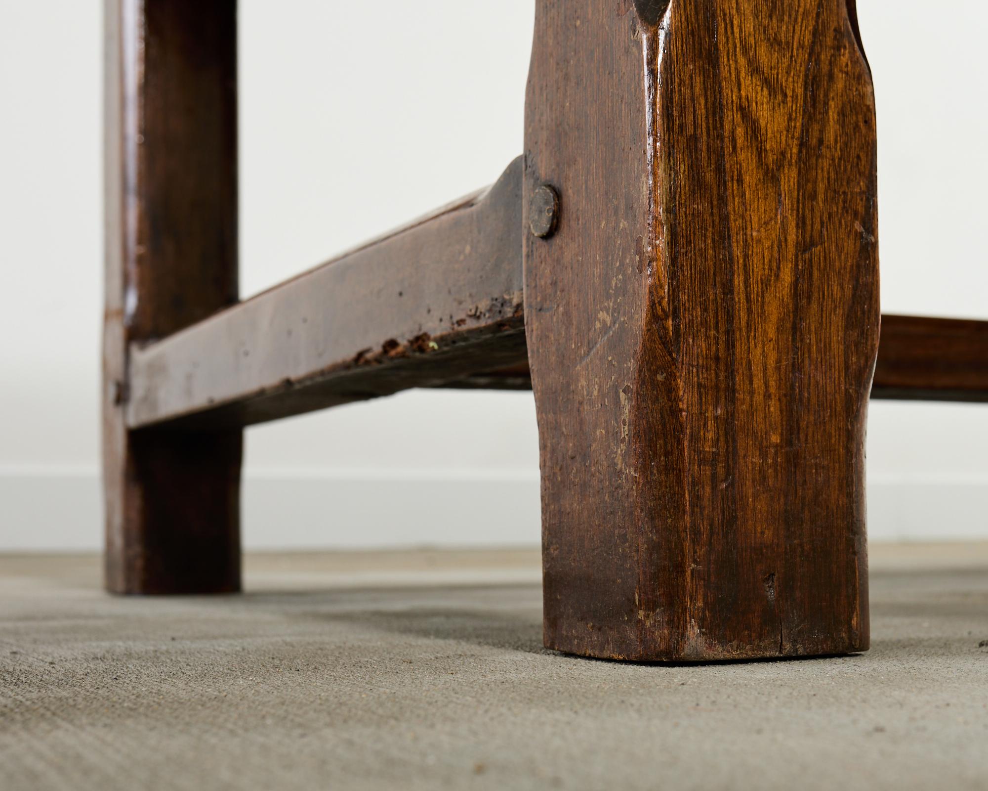Monumental Country French Walnut Farmhouse Trestle Dining Table For ...
