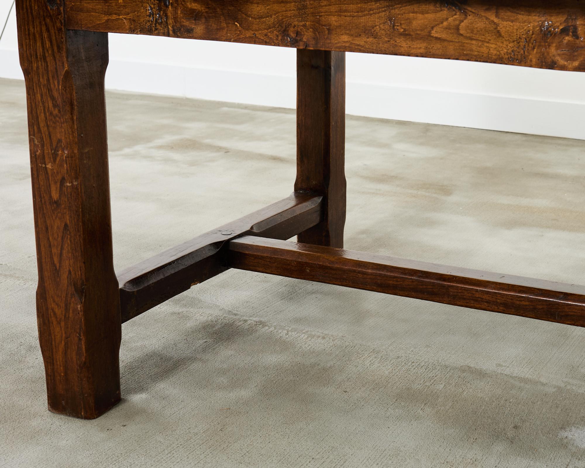Monumental Country French Walnut Farmhouse Trestle Dining Table For ...
