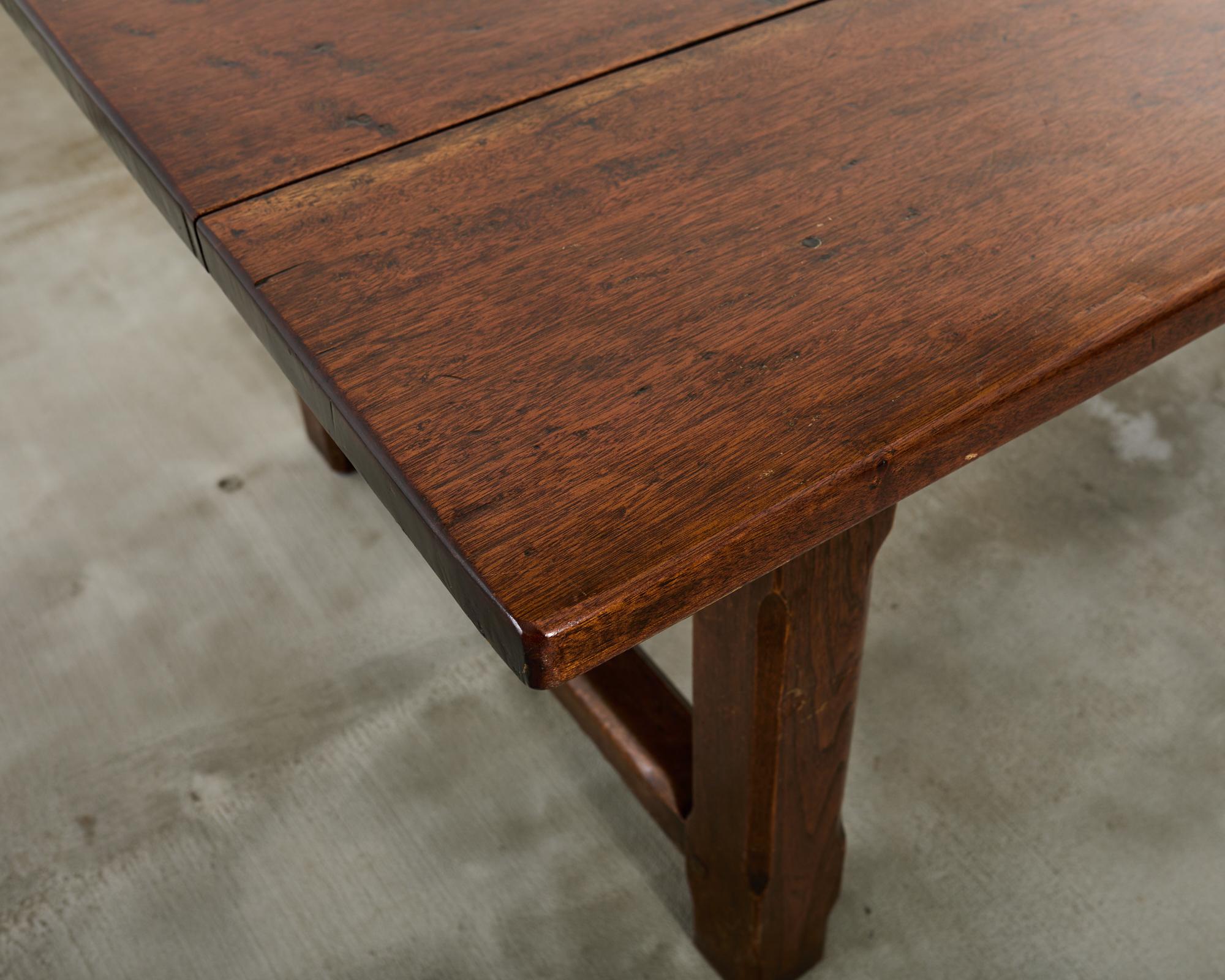 Monumental Country French Walnut Farmhouse Trestle Dining Table For ...