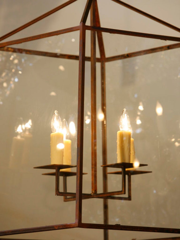 Monumental Custom American Iron and Glass "Seneca" Lantern For Sale at ...