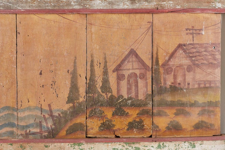 Monumental Dutch Colonial Folk Art Painted Panel at 1stDibs