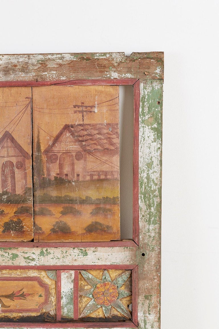 Monumental Dutch Colonial Folk Art Painted Panel at 1stDibs