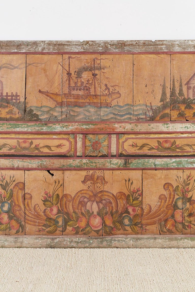 Monumental Dutch Colonial Folk Art Painted Panel at 1stDibs