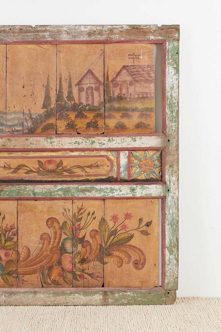 Monumental Dutch Colonial Folk Art Painted Panel at 1stDibs