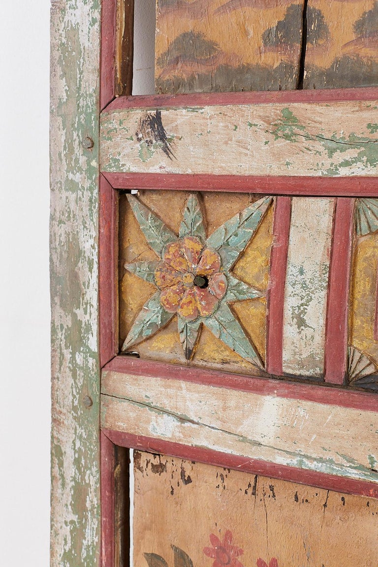 Monumental Dutch Colonial Folk Art Painted Panel at 1stDibs