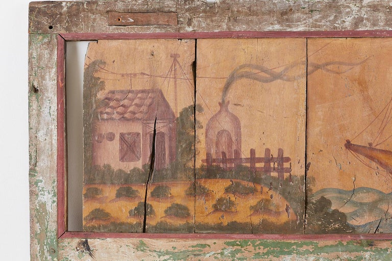 Monumental Dutch Colonial Folk Art Painted Panel at 1stDibs