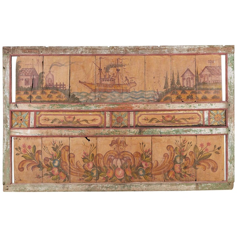 Monumental Dutch Colonial Folk Art Painted Panel at 1stDibs