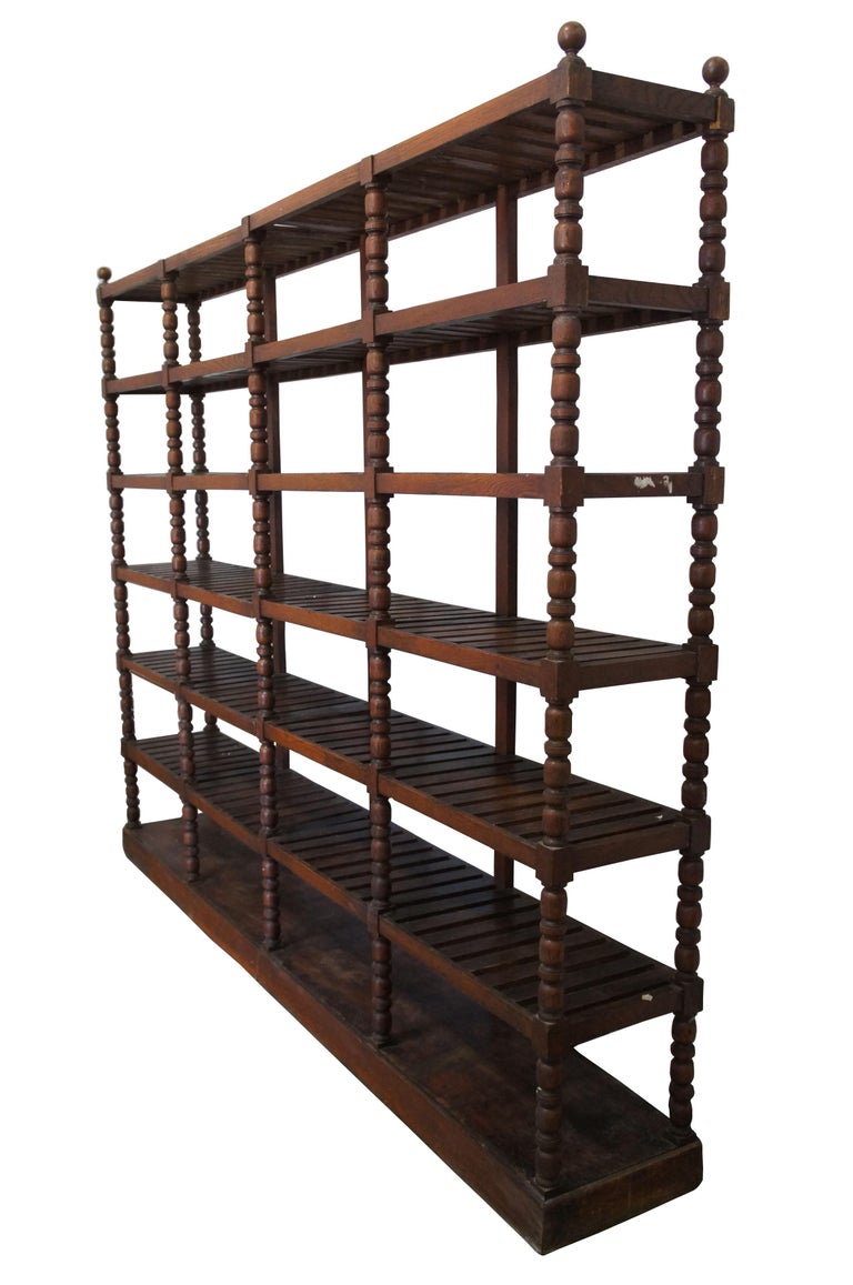 Monumental Early 20th Century Antique Mission Oak Étagère Library ...