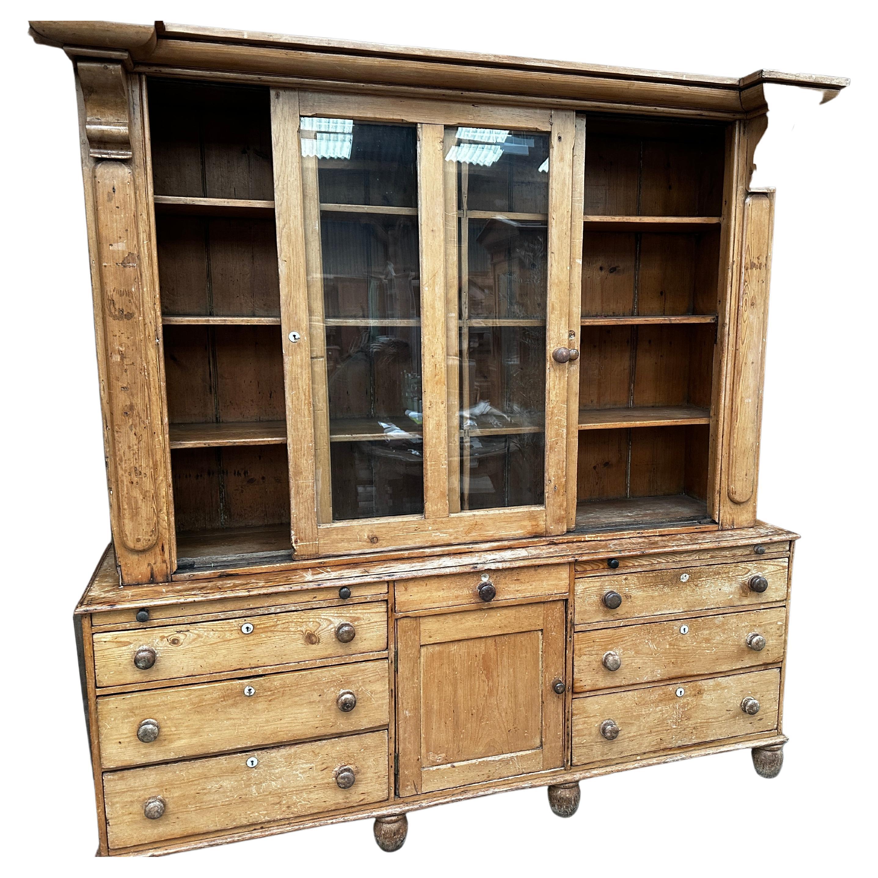 Monumental Early Victorian Pine Estate Housekeeper’s Cupboard, circa ...