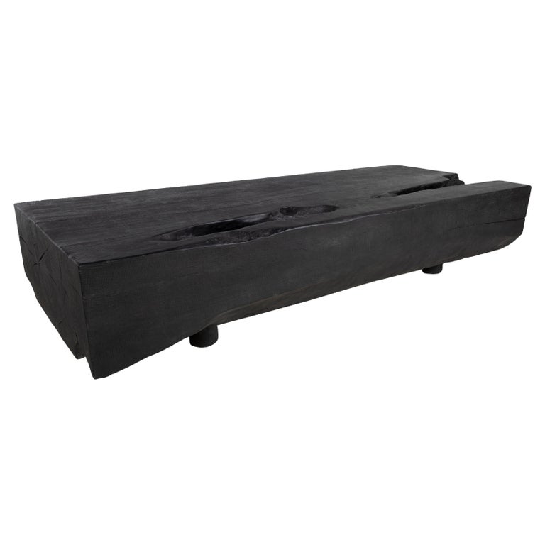 Monumental Ebonized Lychee Wood Coffee Table For Sale at 1stDibs