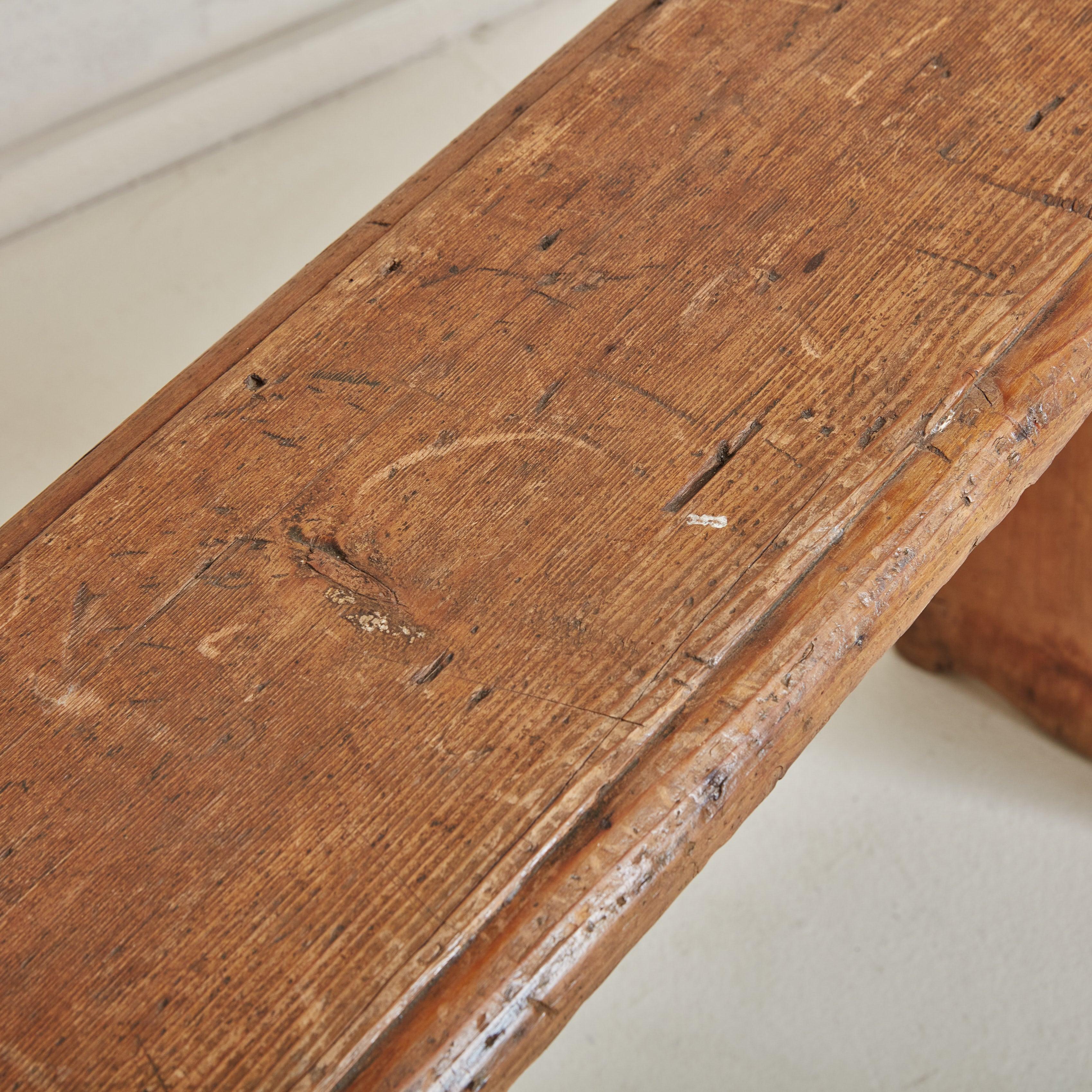 Monumental Engraved Wood Bench from Santa Maria Novella Basilica, Italy ...