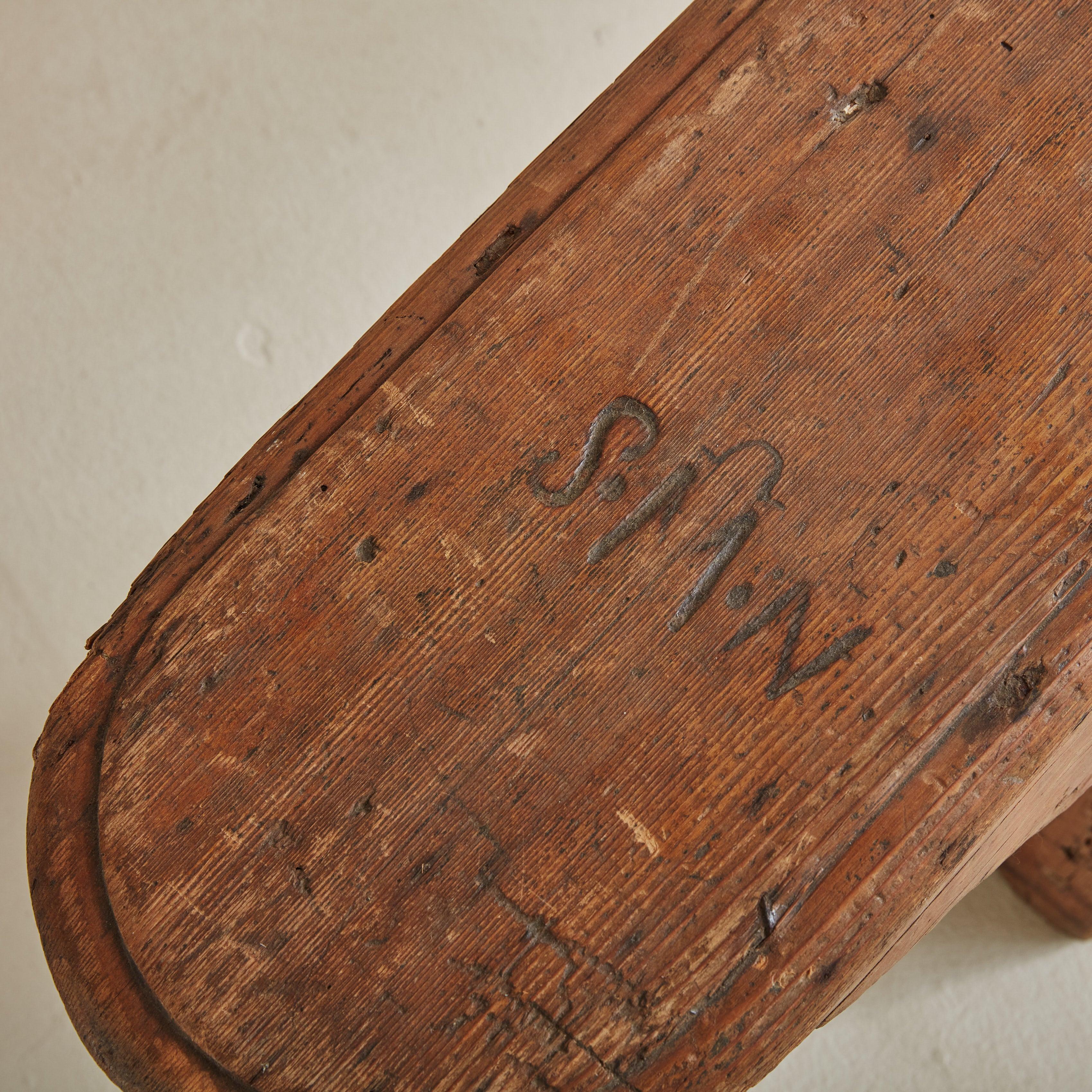 Monumental Engraved Wood Bench from Santa Maria Novella Basilica, Italy ...