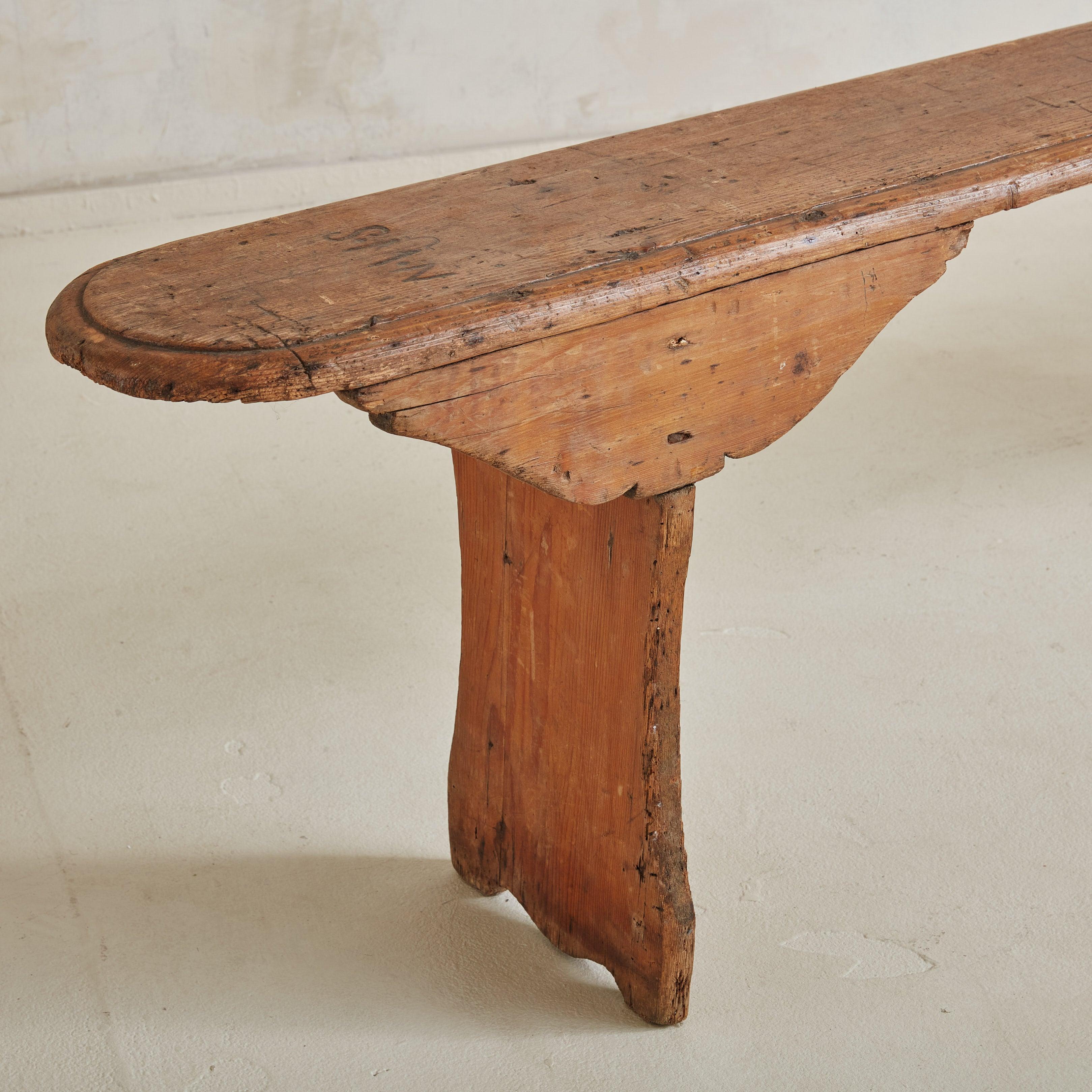 Monumental Engraved Wood Bench from Santa Maria Novella Basilica, Italy ...