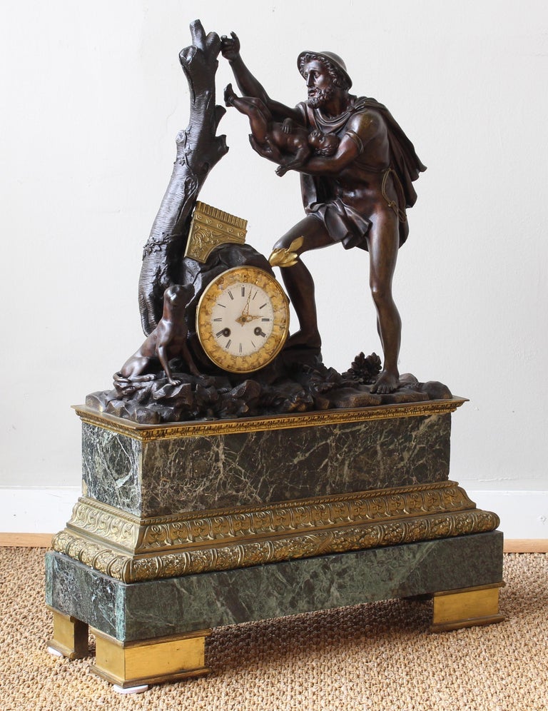Monumental French Bronze Figural Clock at 1stDibs