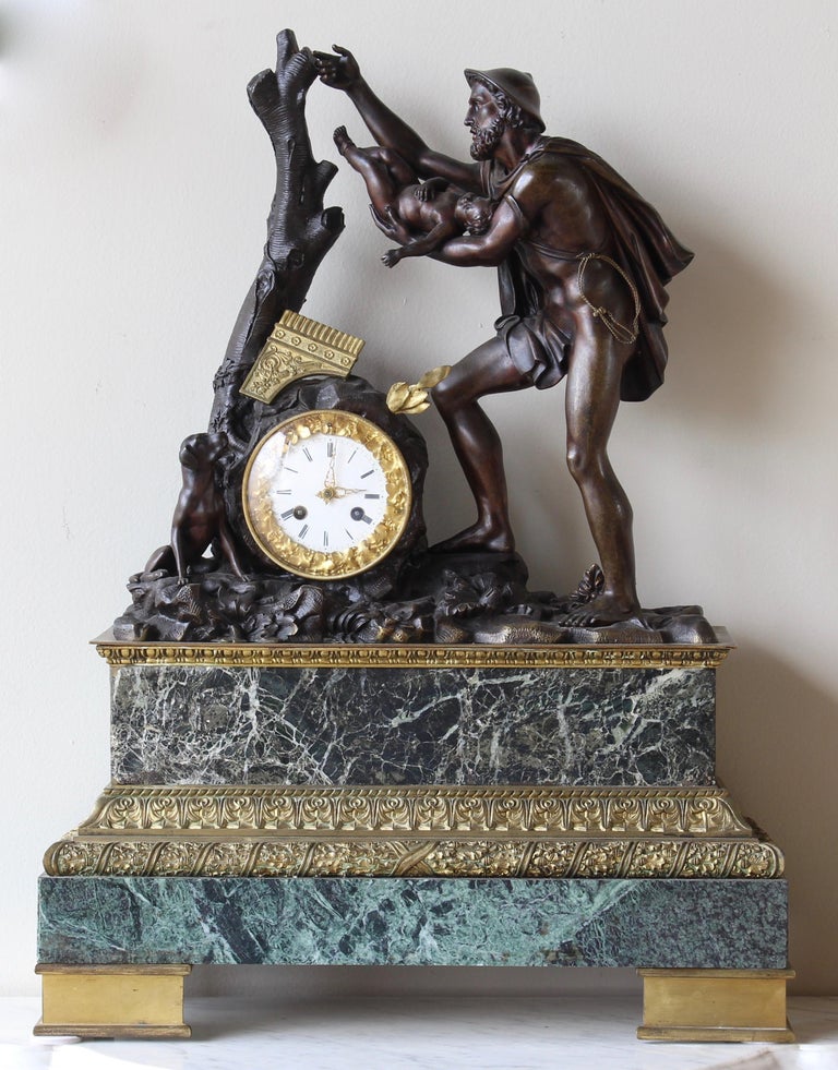 Monumental French Bronze Figural Clock at 1stDibs