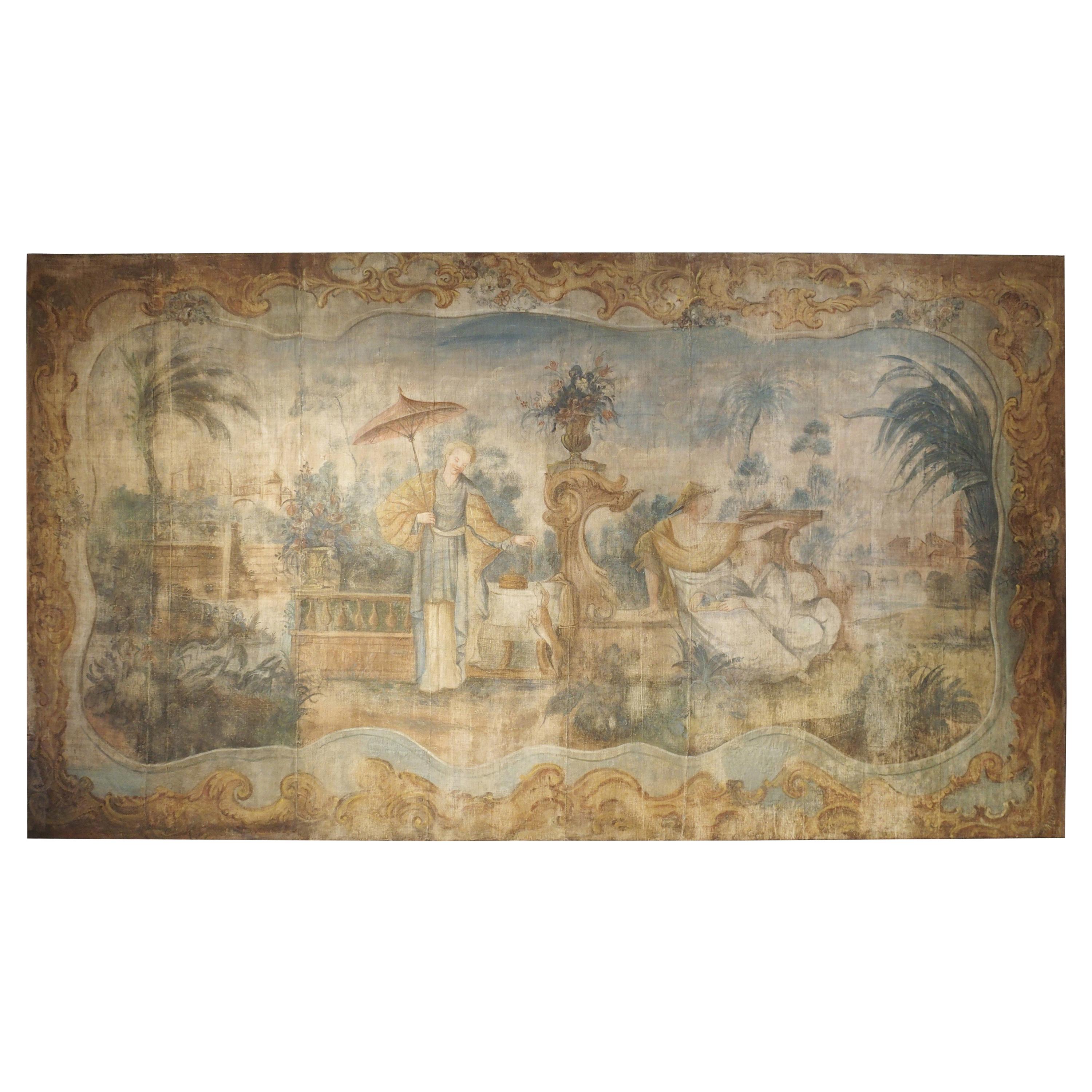 Monumental French Chinoiserie Toile Peinte, Circa 1750 at 1stDibs