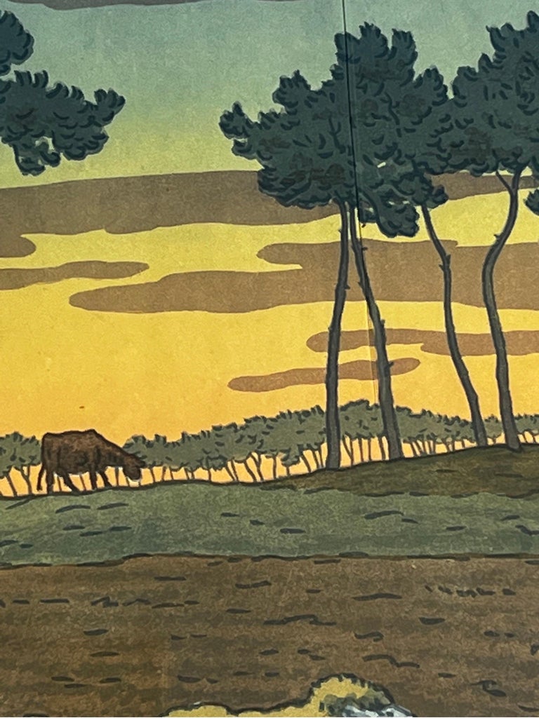 Monumental French Color Print by Henri Riviere Late 19th or Early 20th ...