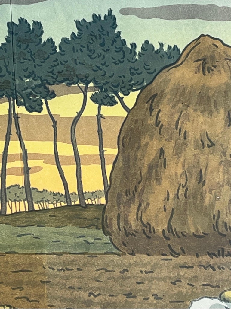 Monumental French Color Print by Henri Riviere Late 19th or Early 20th ...