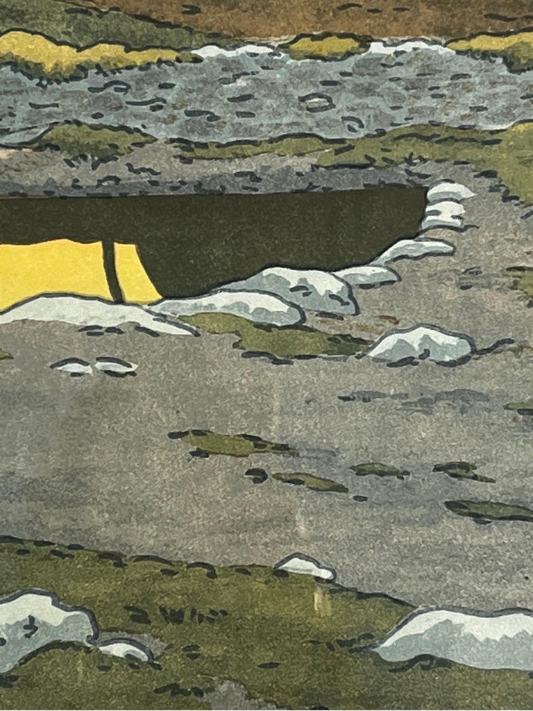 Monumental French Color Print by Henri Riviere Late 19th or Early 20th ...