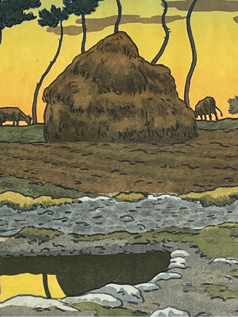 Monumental French Color Print by Henri Riviere Late 19th or Early 20th ...