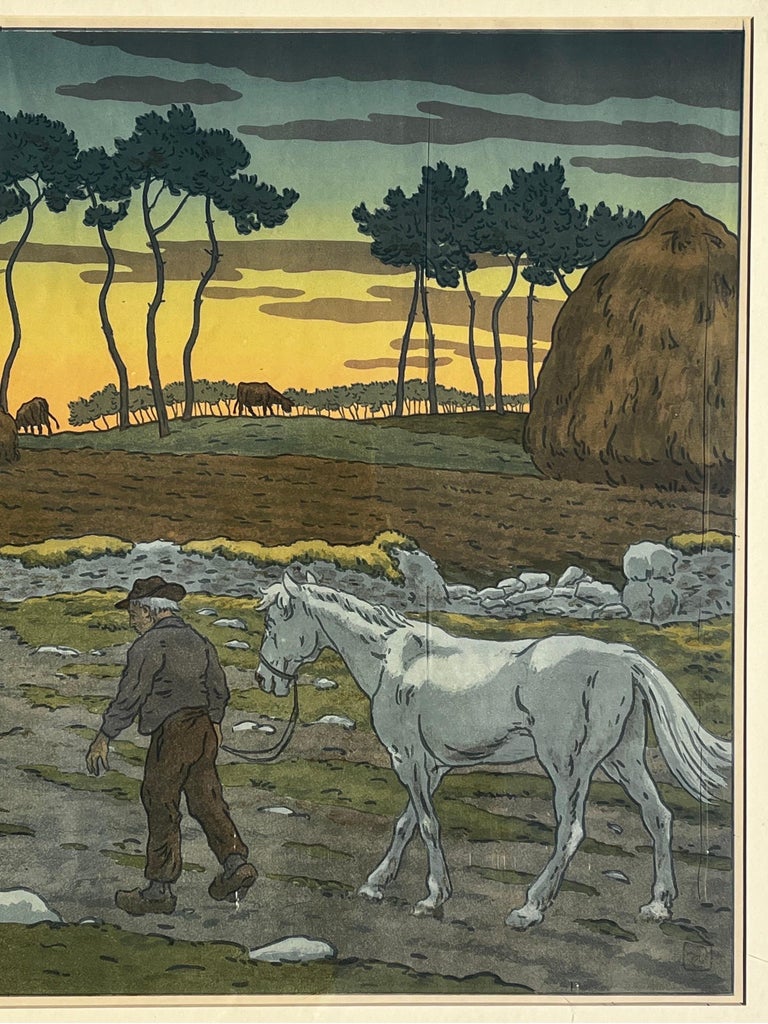 Monumental French Color Print by Henri Riviere Late 19th or Early 20th ...