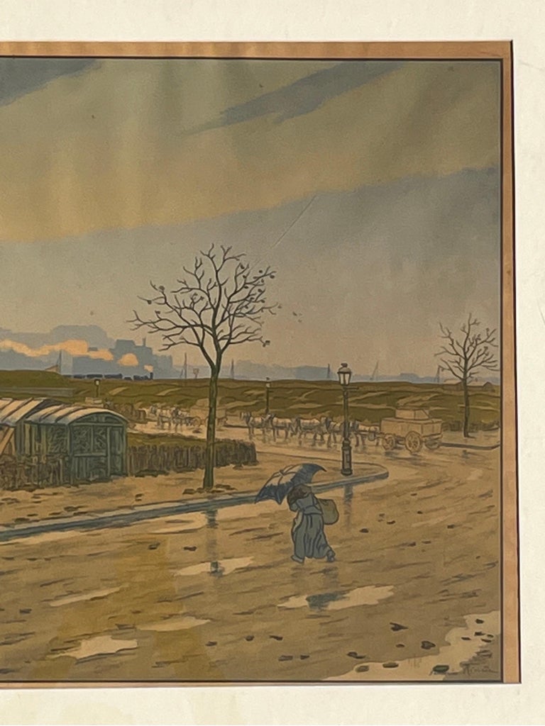 Monumental French Color Print by Henri Riviere Late 19th or Early 20th ...