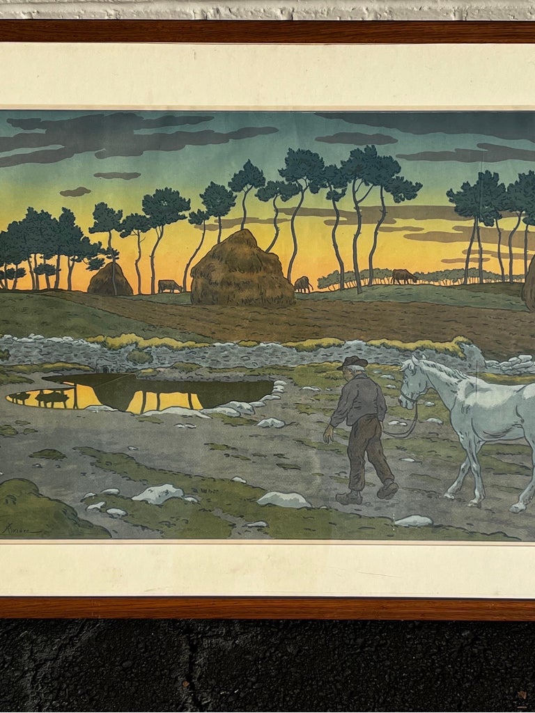 Monumental French Color Print by Henri Riviere Late 19th or Early 20th ...