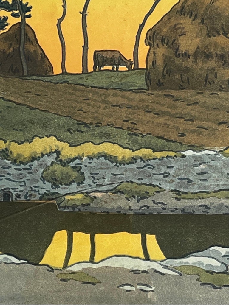 Monumental French Color Print by Henri Riviere Late 19th or Early 20th ...