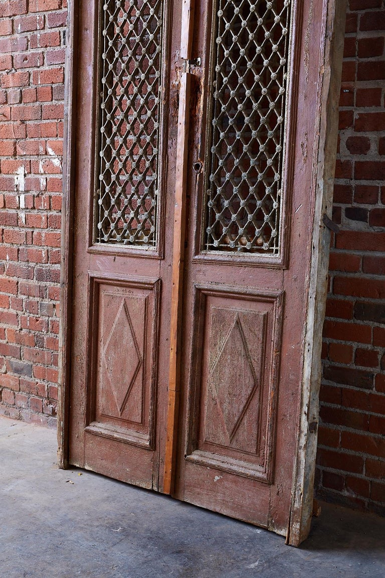 Monumental French Doors and Transom with Iron Grills at 1stDibs ...