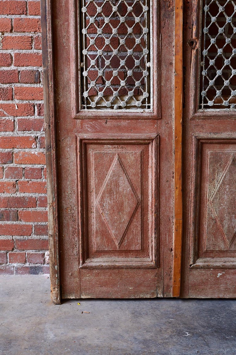 Monumental French Doors and Transom with Iron Grills at 1stDibs ...