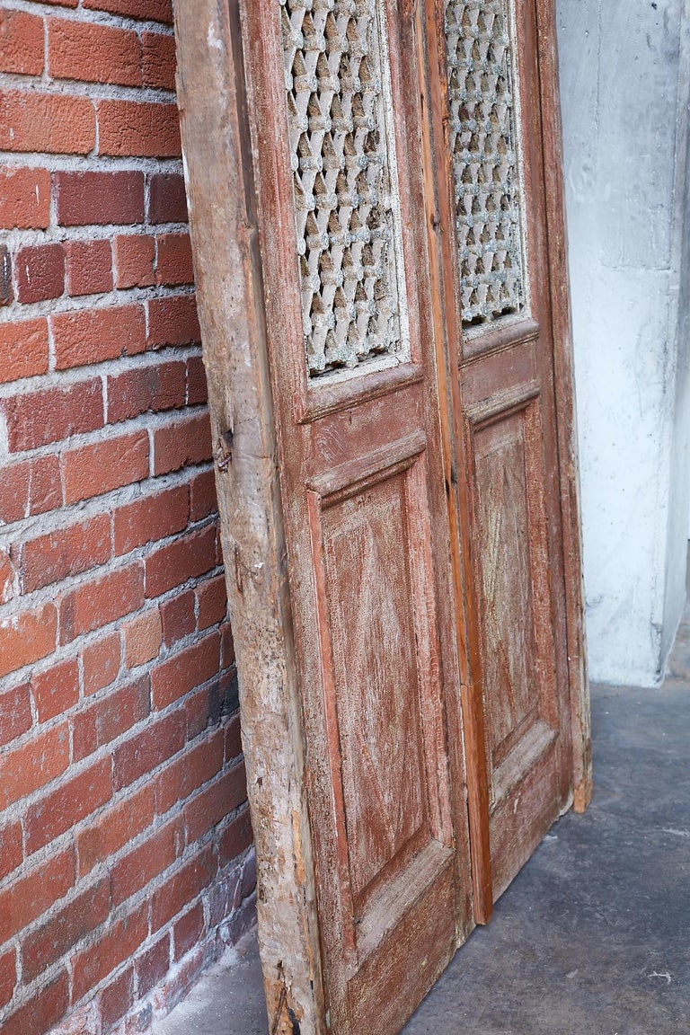 Monumental French Doors and Transom with Iron Grills at 1stDibs ...
