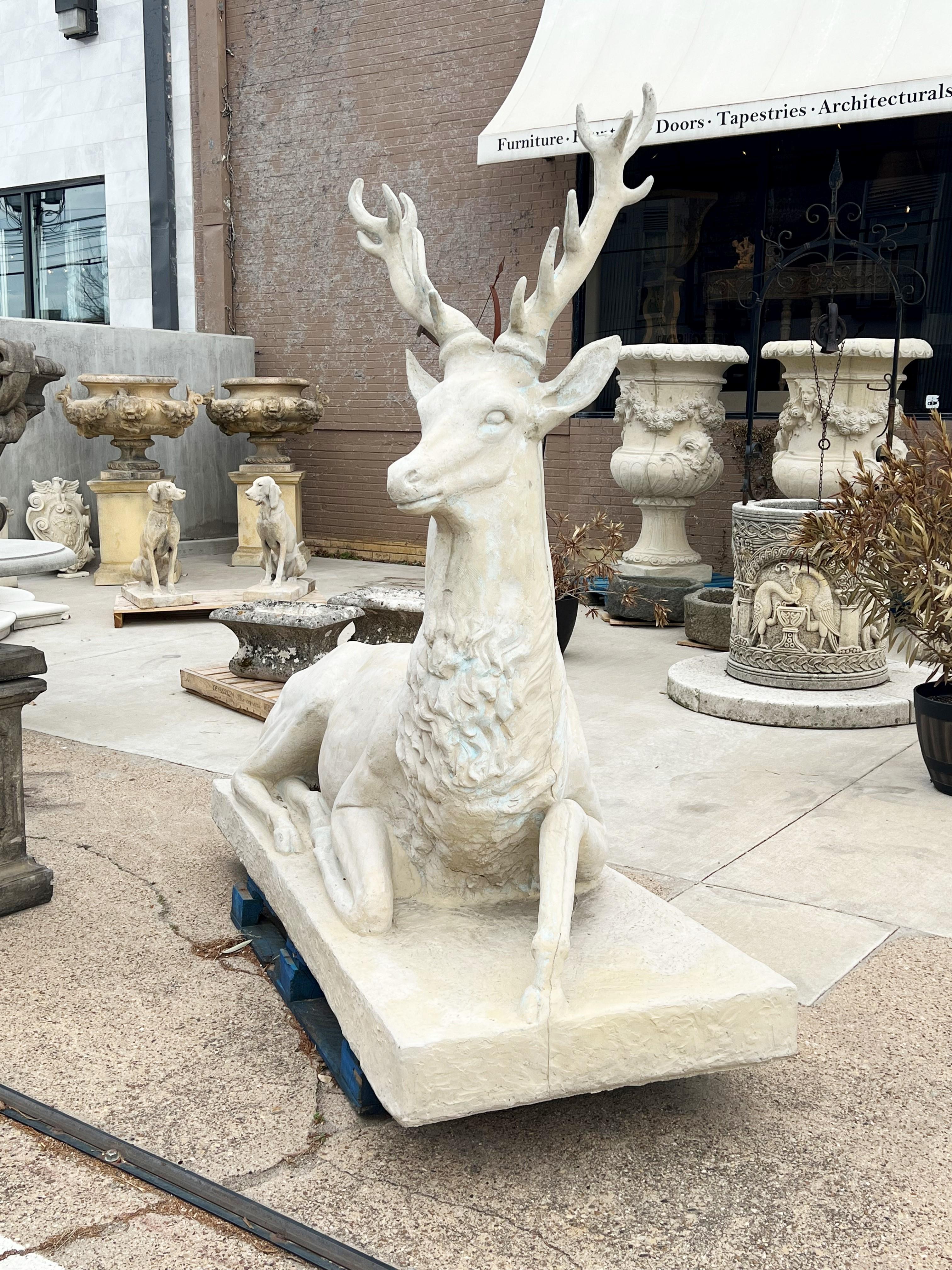Monumental French Recumbent Garden Stag in Cast Stone at 1stDibs ...