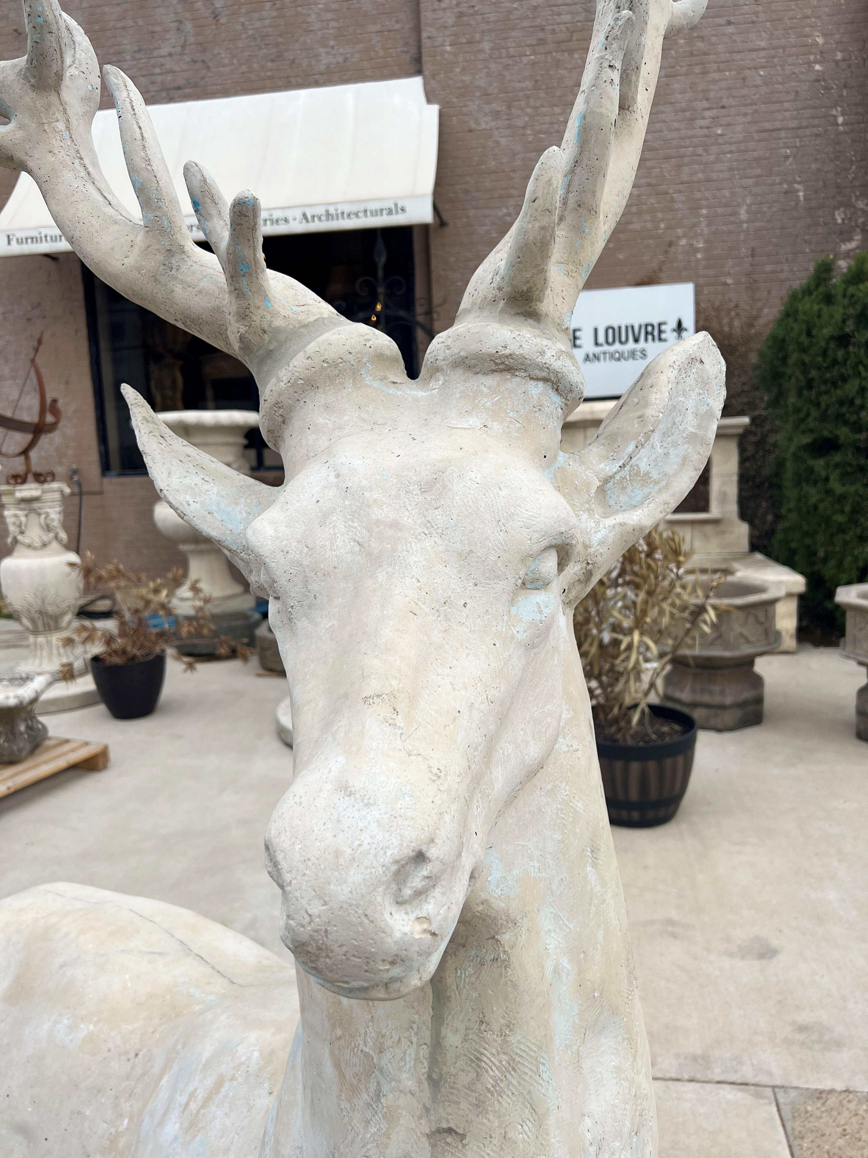 Monumental French Recumbent Garden Stag in Cast Stone at 1stDibs ...