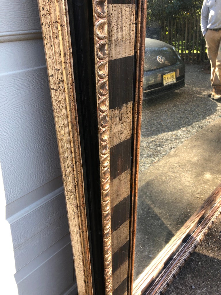 Monumental Gigantic Rectangular Checkerboard Mirror with Silver and ...