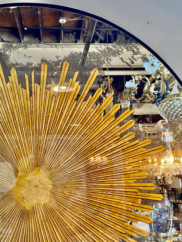 Monumental Gilt Gold and Silver Glass Sunburst Mirrors or Table Top ...