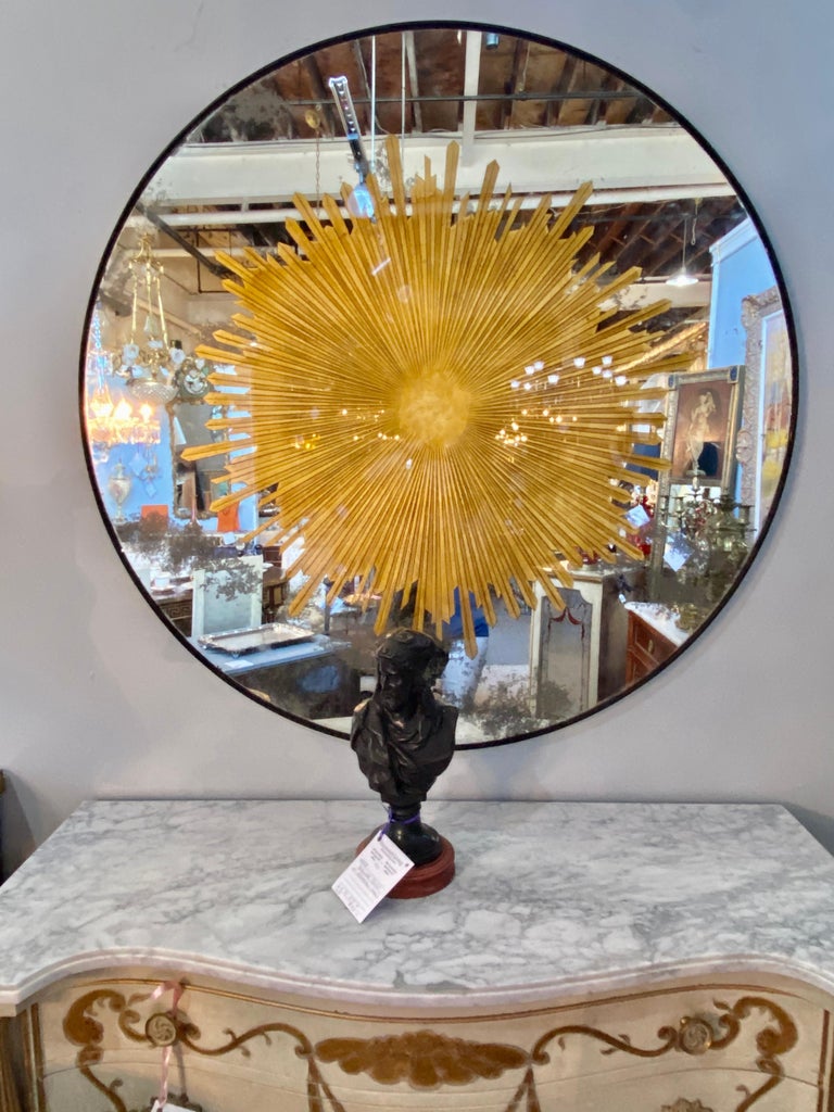 Monumental Gilt Gold and Silver Glass Sunburst Mirrors or Table Top ...