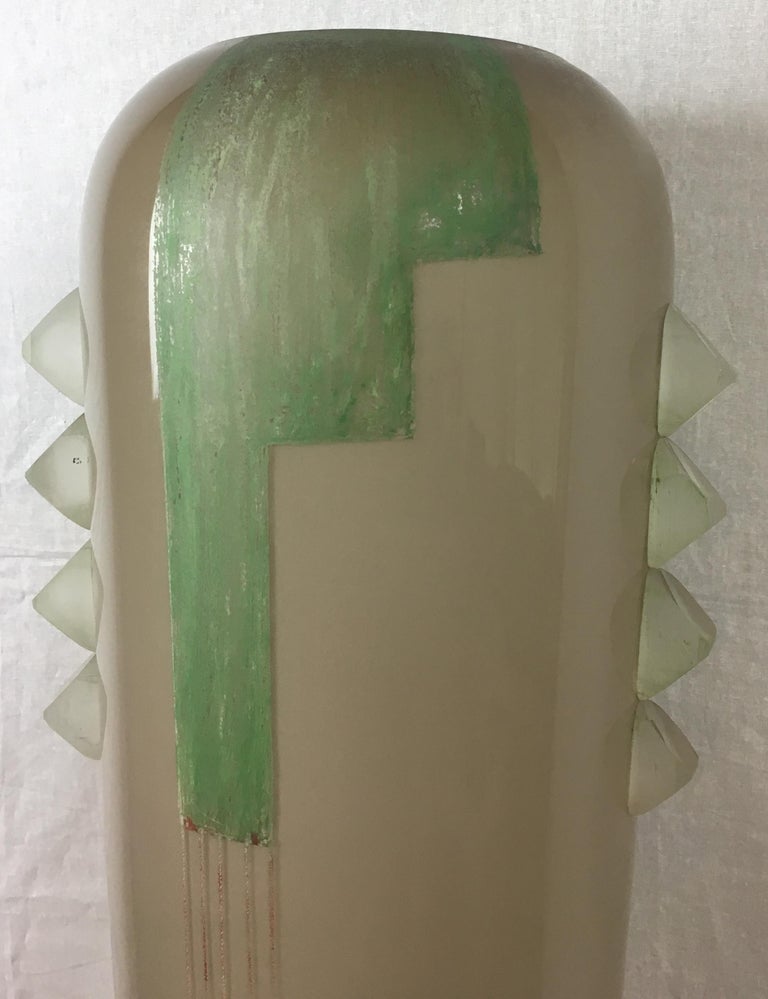 Iconic Art Deco Cubist Glass Floor Vase from La Coupole Brasserie ...