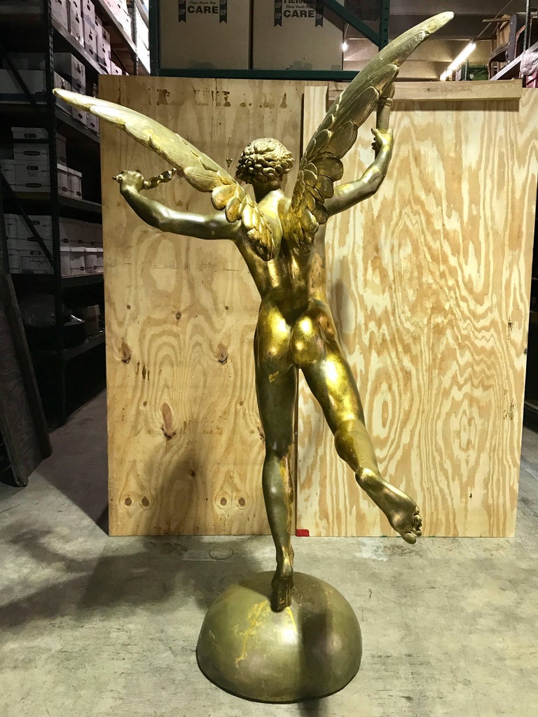 Monumental Gold Leaf Sculpture of an Angel For Sale at 1stDibs