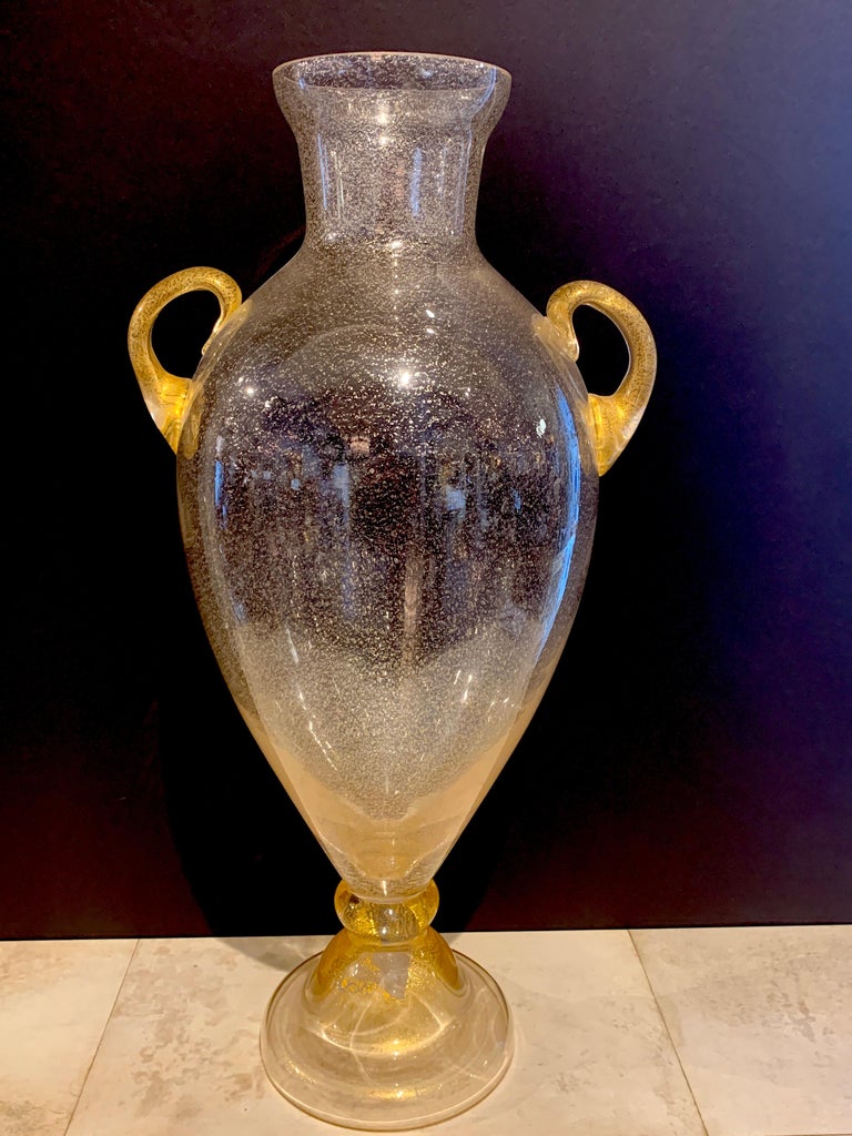 Monumental Good Infused Murano Glass Vase at 1stDibs