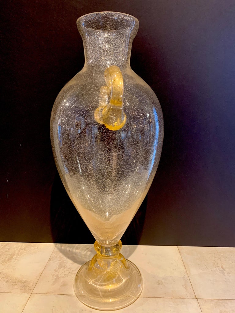 Monumental Good Infused Murano Glass Vase at 1stDibs